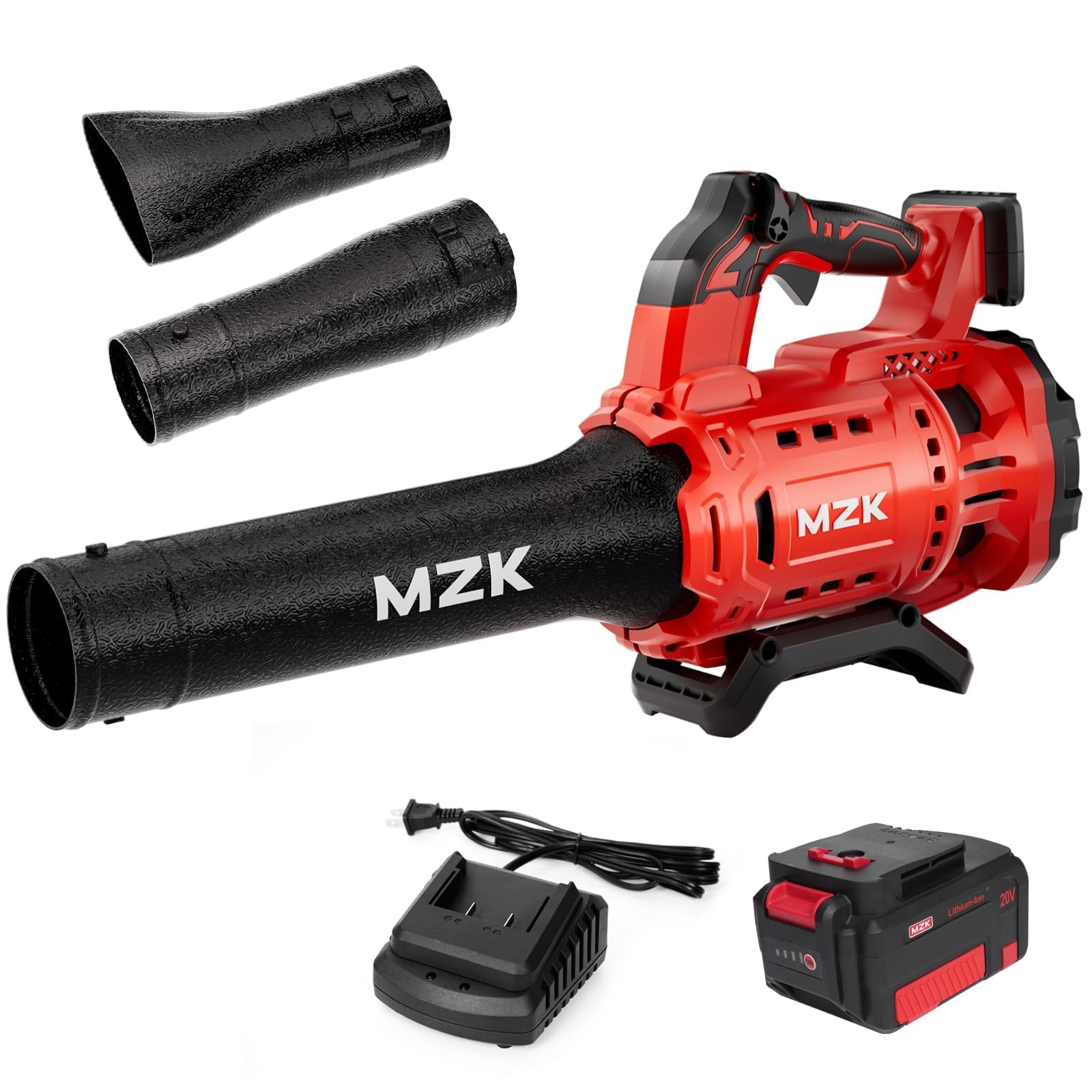 MZK Cordless Leaf Blower,20V Battery Powered Leaf Blower for Lawn Care ...