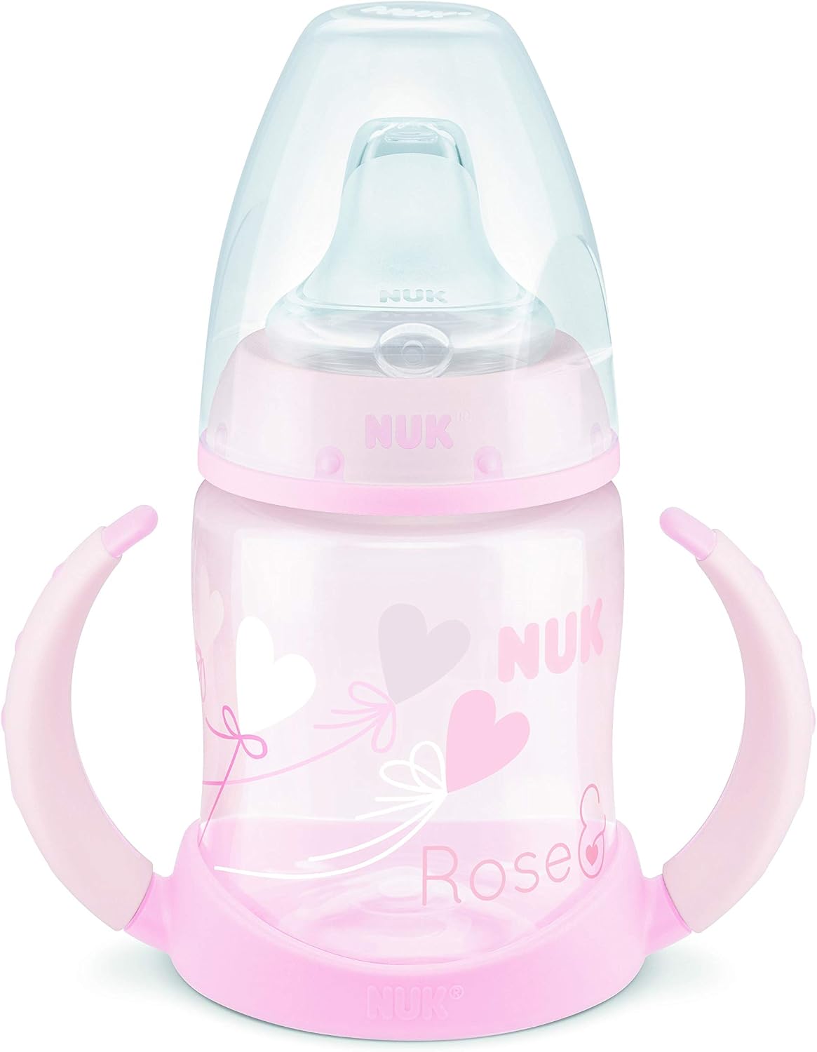 NUK First Choice+ Learner Bottle, Sippy Cup, 150ml, 6m+, Baby Rose ...
