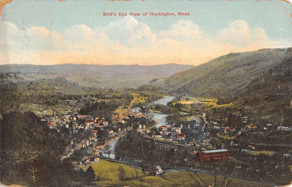 Huntington Massachusetts Birdseye View Of City Antique Postcard K65060 ...