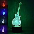 Amazon.com: 3D Music Electric Bass Guitar Night Light Lamp USB Touch ...