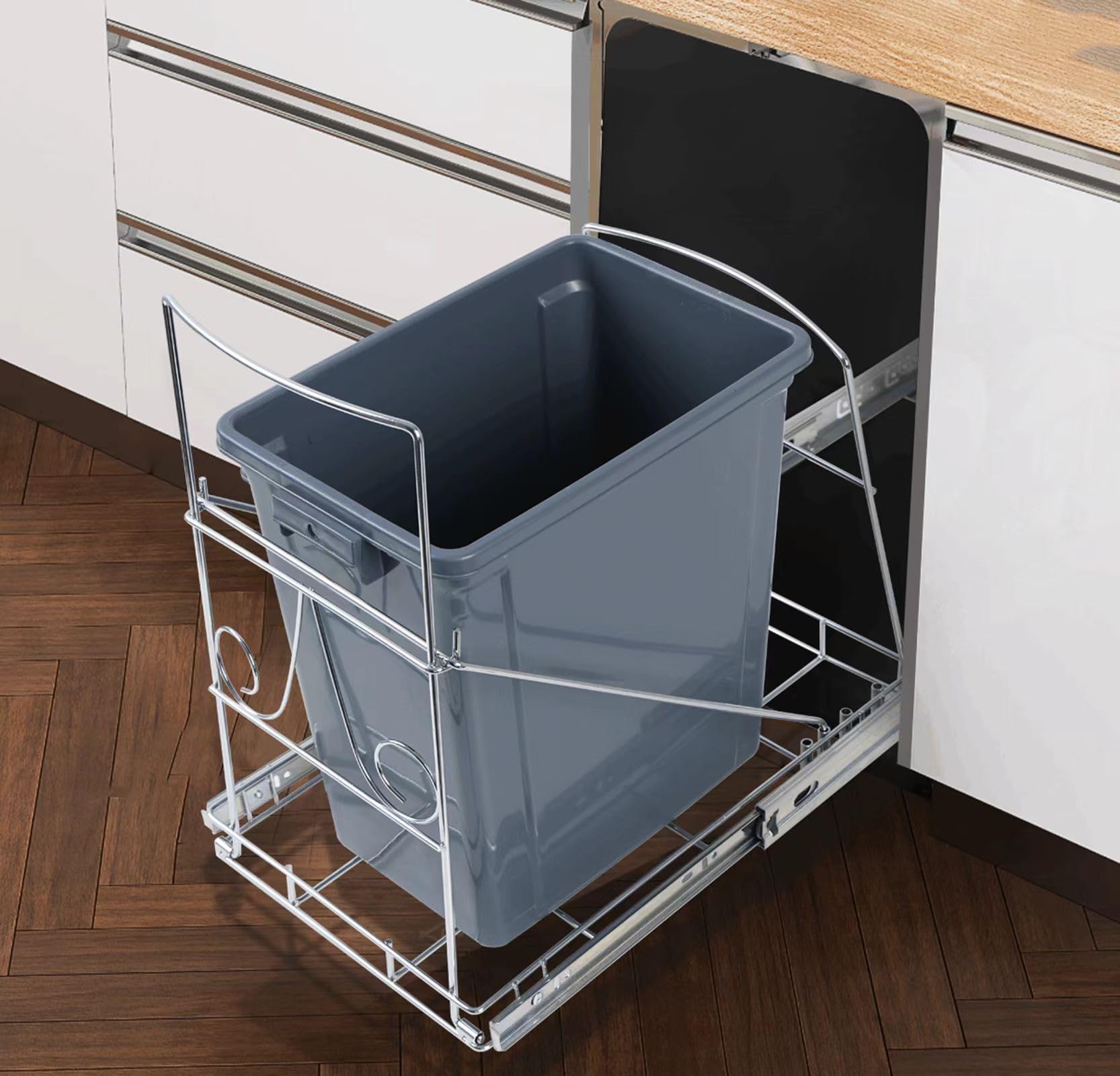Mua Pull Out Trash Can Under Cabinet,Cabinet Trash Can Roll-Out Sliding ...