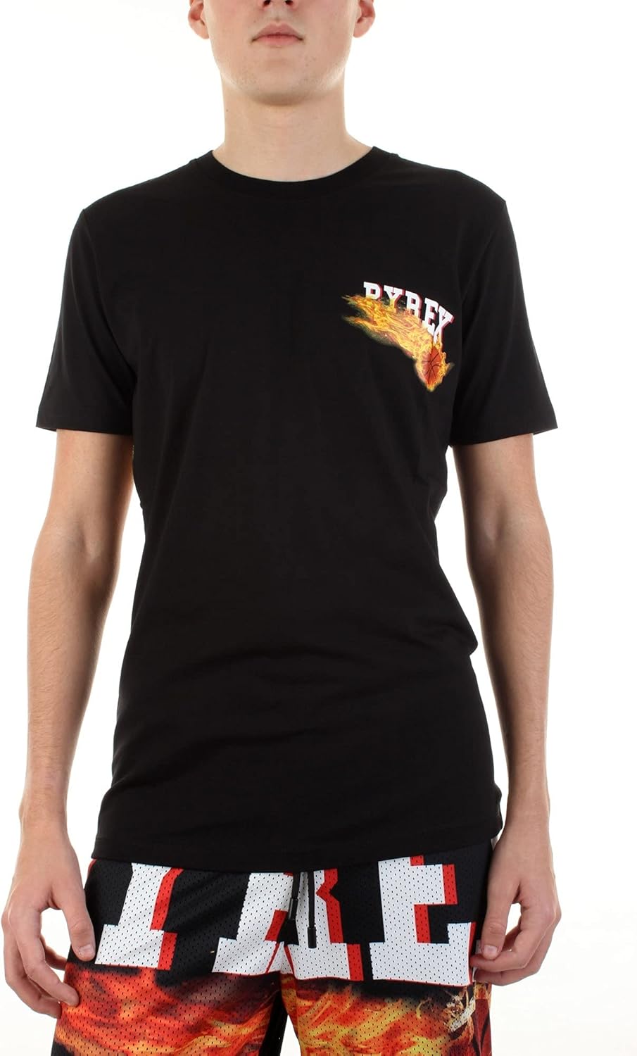 Pyrex T-Shirt Man Black Round Neck Rubberized print: Amazon.co.uk: Clothing