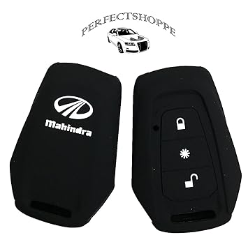 PERFECTSHOPPE Key Shell Silicon Key Cover for Mahindra KUV 100 (Black ...