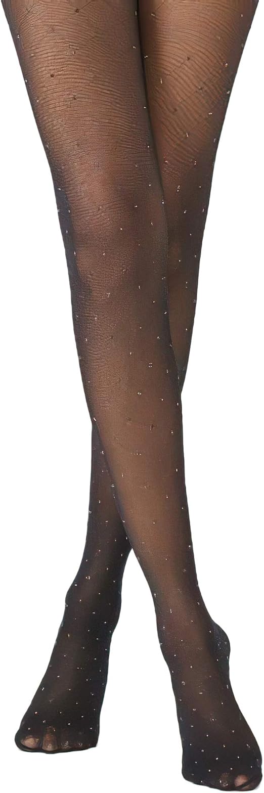 Penti Women Black Silver Diagonal Tights Fashion Tights High Waist Full ...
