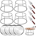Amazon.com: Yiyiring 12 Pcs Pizza Pan Riser Stand Set: 4 Metal Pizza ...