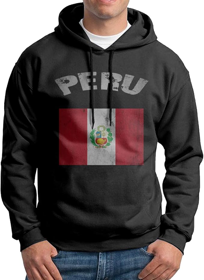 Amazon.com: Flag of Peru Men's Sweatshirt Cotton Pullover Hoodie: Clothing