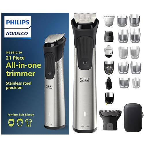 Norelco New Philips Multigroom Series 9000-21 Piece Men's Grooming Kit ...