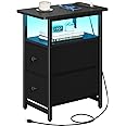 Amazon.com: Yoobure End Table with Charging Station, Narrow Side Table ...
