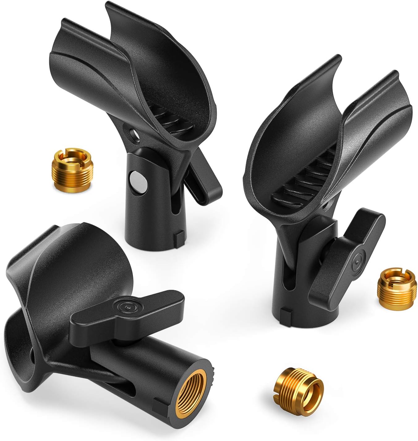Universal Microphone Holder Clip 3-pack, Moukey Mic Holder Clip with 5/ ...