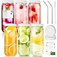 Amazon.com: Jocuu 6 Pack 16 oz Glass Juice Bottles with Lids, Versatile, Reusable Glass Drinking ...