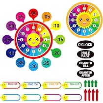Wall Clock For Classroom PETCEE 38Pcs Telling Time Bulletin Board Set ...