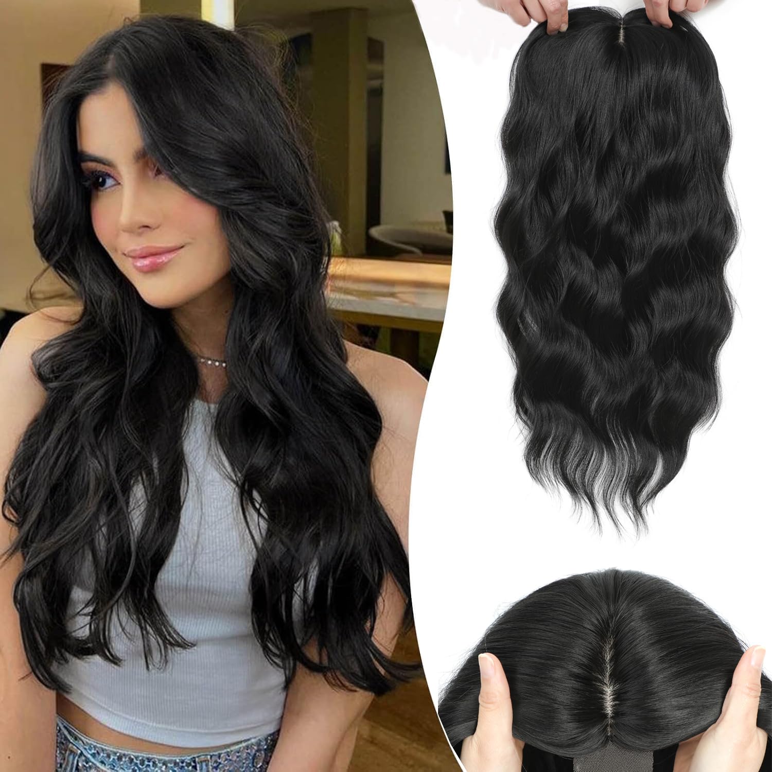 MORICHY Hair Toppers for Women with Thinning Hair 20inch Long Wavy ...