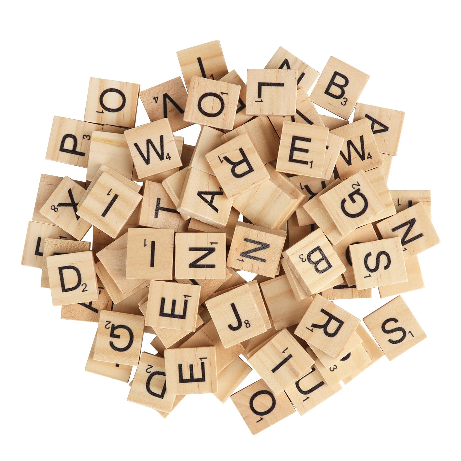 GNIEMCKIN 1700 PCS Wood Letter Tiles, Wooden Scrable Tiles A-Z Capital ...