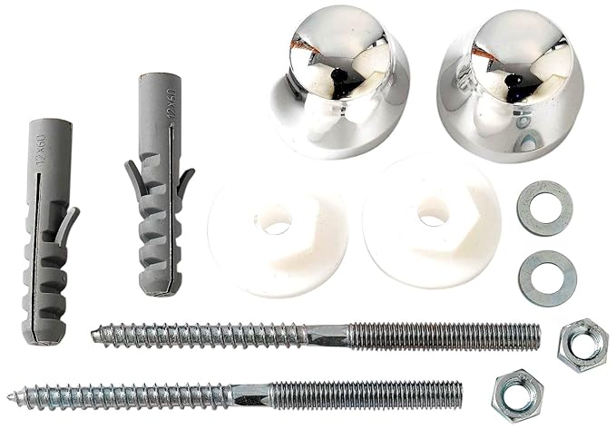 Merriway BH01956 Sanitary Fixing Kit M10 x 140 mm, Chrome Plated (Pack ...