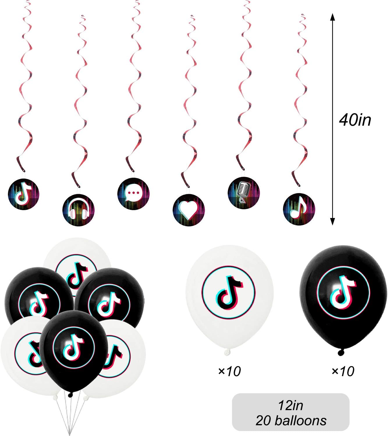 Zsroot Tik Tok Themed Birthday Party Supplies Set, Tik Tok Party ...