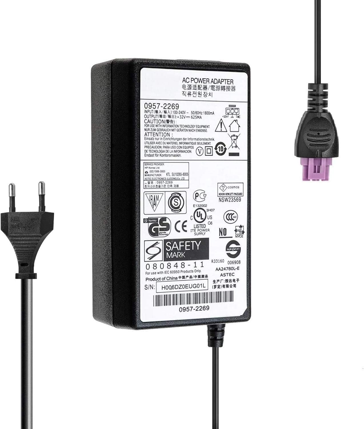 Inline 0957-2242 0957-2269 Câble d'alimentation pour imprimante HP ...