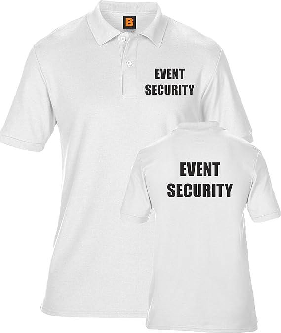 Event Security Printed White Polo Shirt, Event Clothing, Staff Work ...