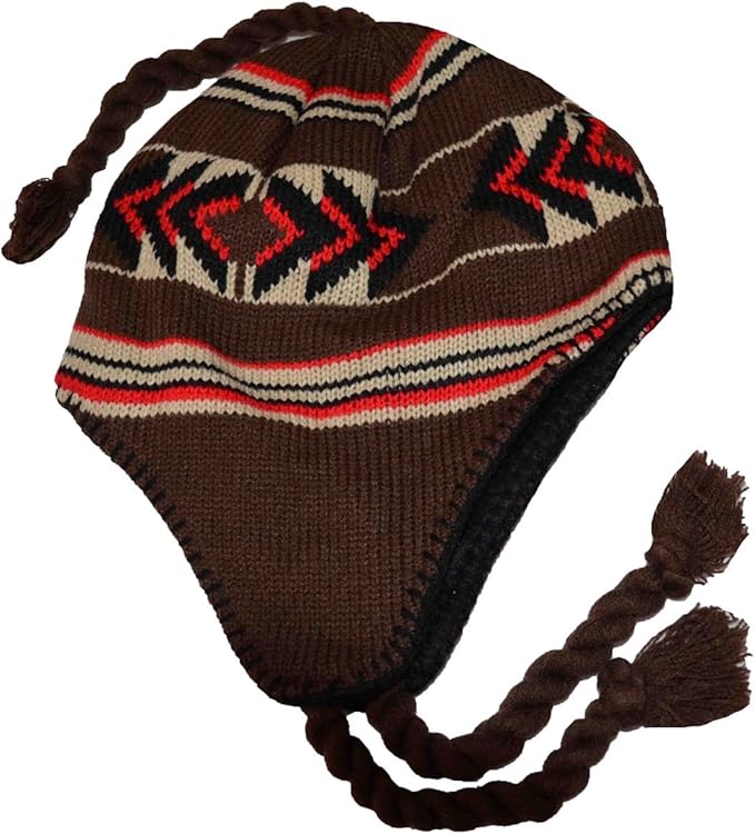 Nayt Men's Peruvian Helmet Beanie Knit Hat Brown: Amazon.ca: Clothing ...