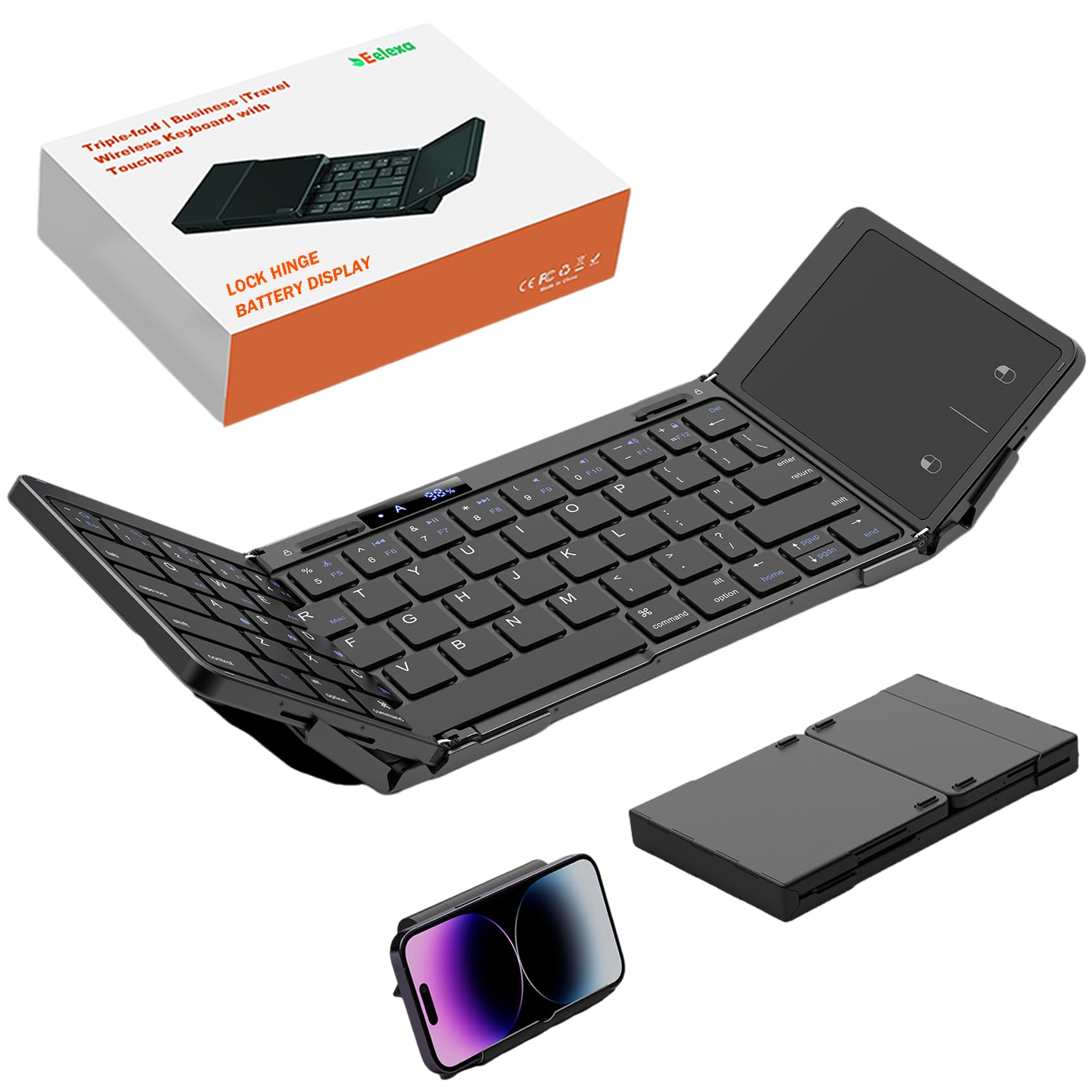 Mua Eelexa Foldable Travel Keyboard: Wireless Portable Folding Keyboard ...