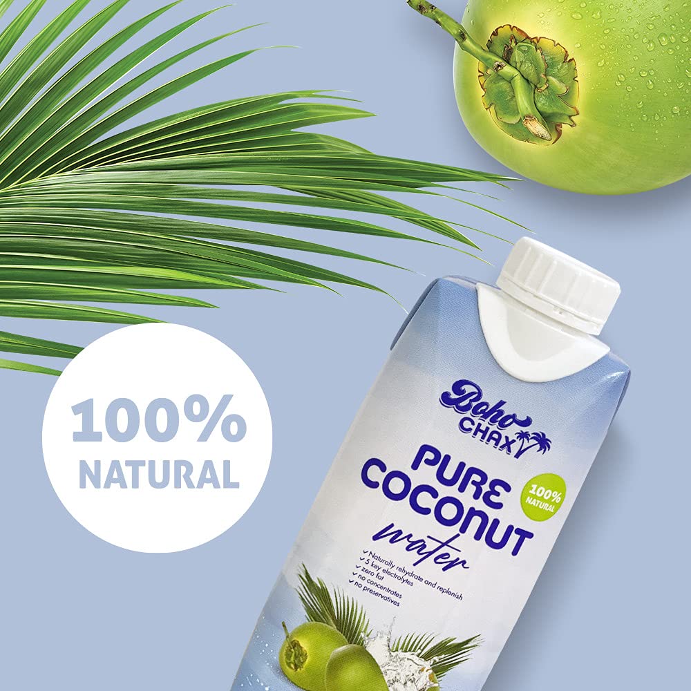 Boho Chax 100% Natural Coconut Water, No Sugar Added, Superior ...