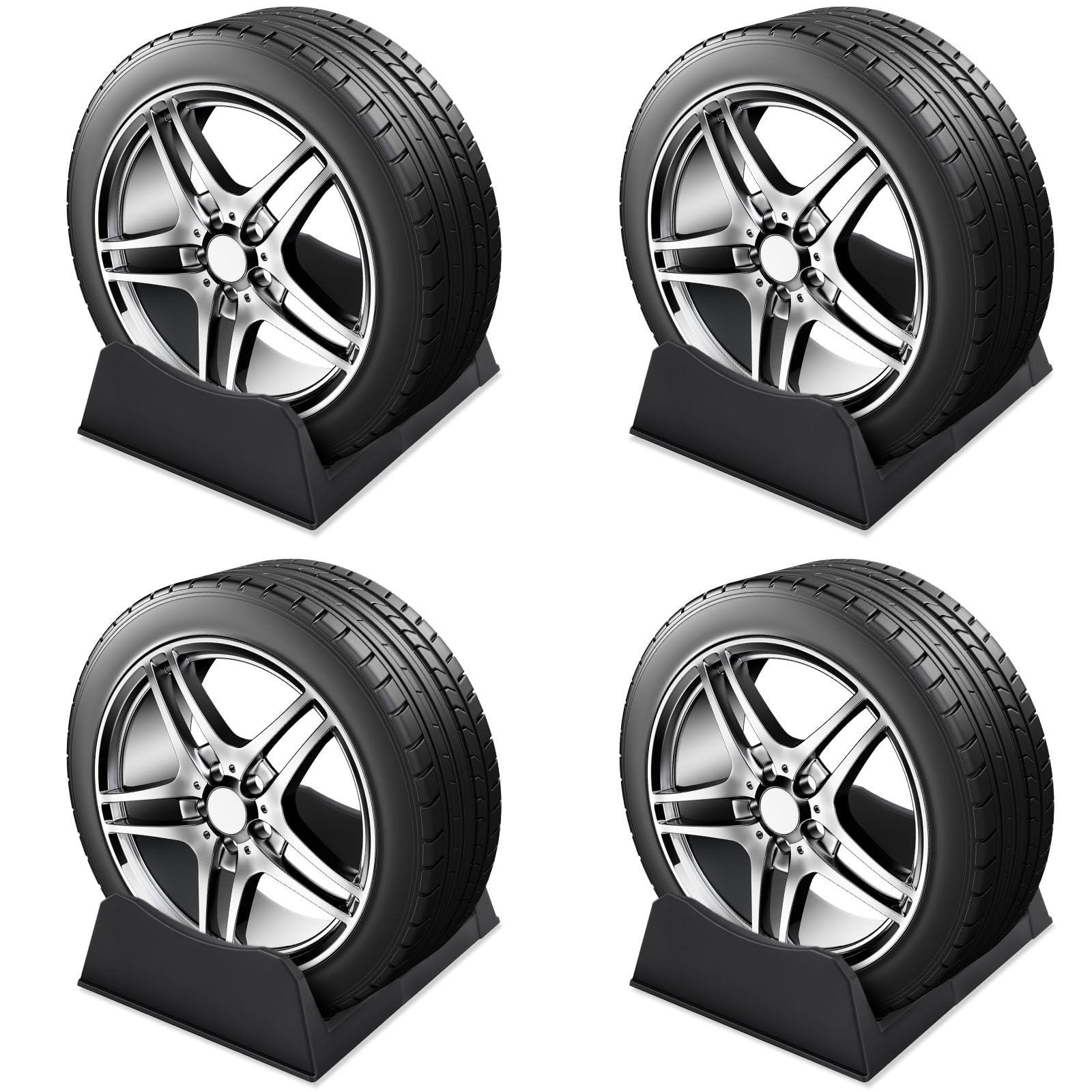 Colingmill 4 Pcs Car Tire Display Rack Car Wheel Stand for Display ...