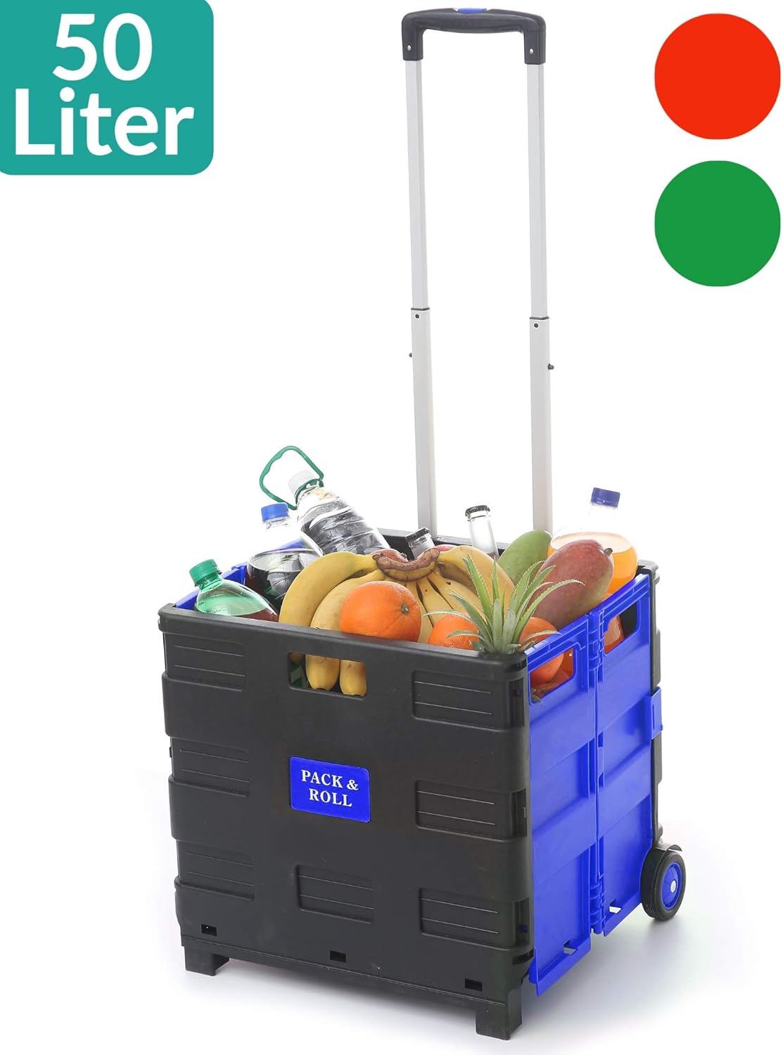 Einkaufstrolley Einkaufskorb Faltbar Blau | Belastbar bis 35kg ...