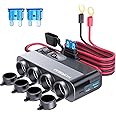 Amazon.com: 12V Socket Power Outlet, 10FT Cable 24V 216W Multi Port Outlet, 12 Volt Car ...
