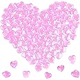 Amazon.com: AORZIT 100 Pcs Pink Valentines Vase Filler Acrylic Heart ...
