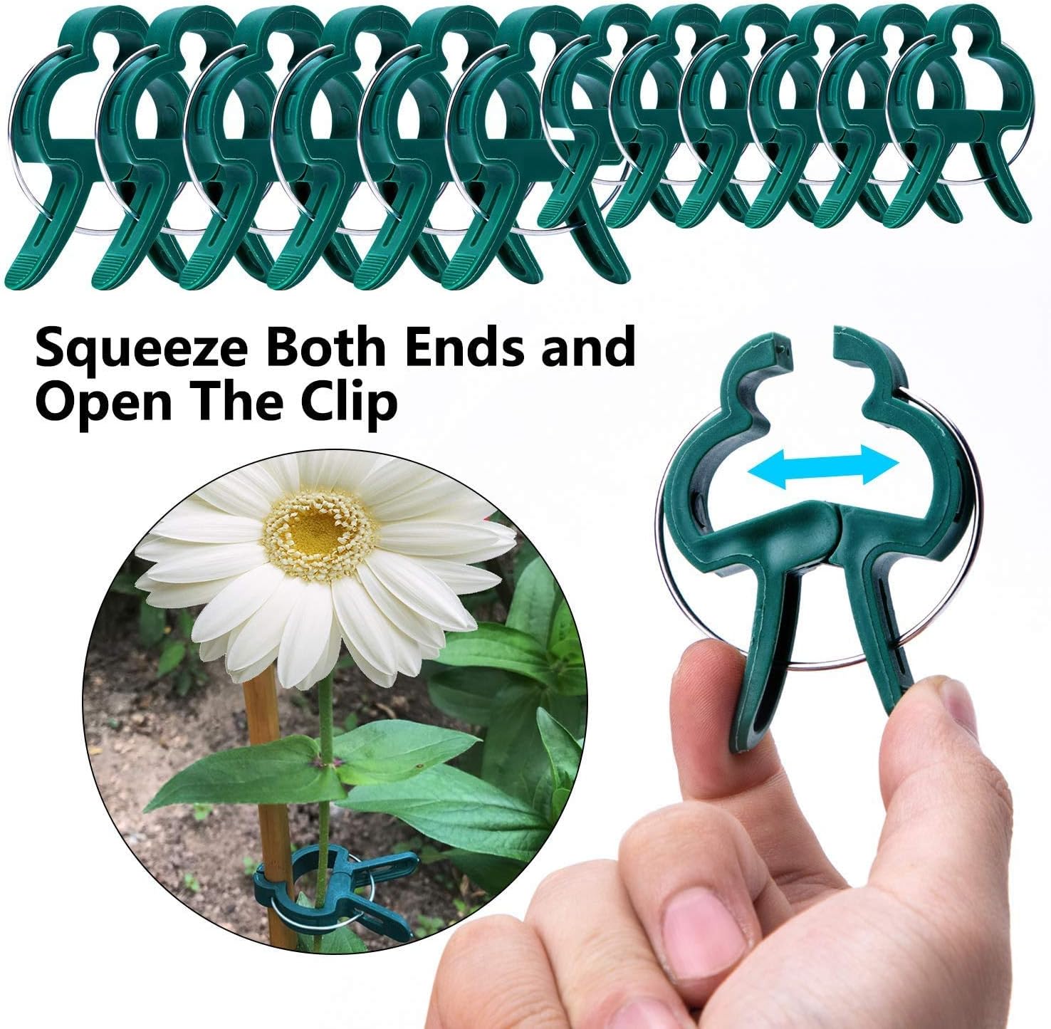 Preimum Reusable Garden Plant Support Clips Vines Flower Clamps Rings ...