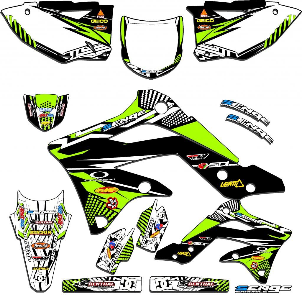 Amazon.com: Senge Graphics kit compatible with Kawasaki 1999-2008 KLX ...