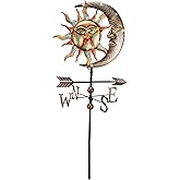 Amazon.com : TERESA'S COLLECTIONS 39.9" Sun & Moon Face Solar Outdoor ...