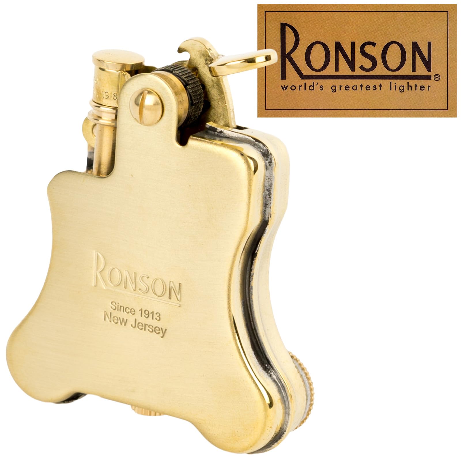 Mua RONSON Oil Lighter Banjo with Logo Sticker, Made in Japan, Satin ...