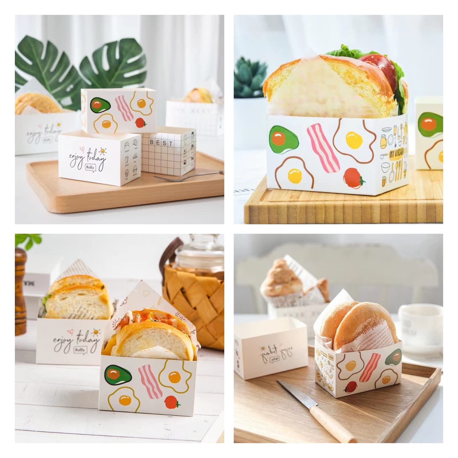Mua Cyblinia Sandwich Take Out Boxes 50 Pieces Paper Take Out ...