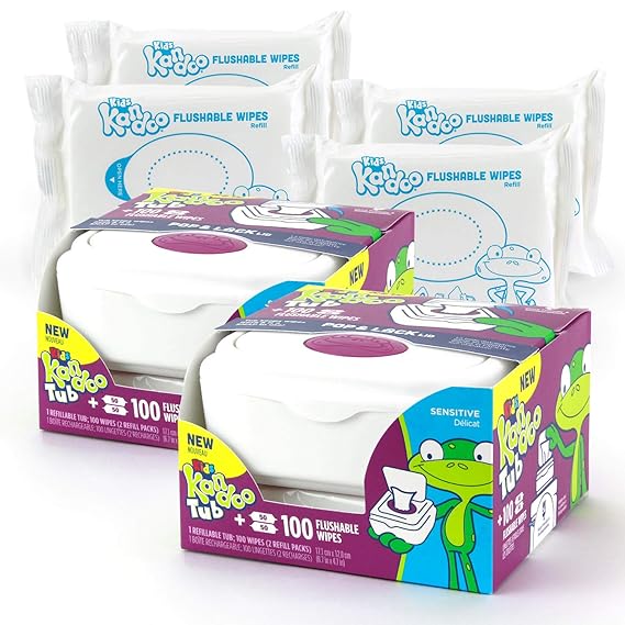 Amazon.com: Kandoo Flushable Wipes for Babies and Kids - 100 Count Tub ...