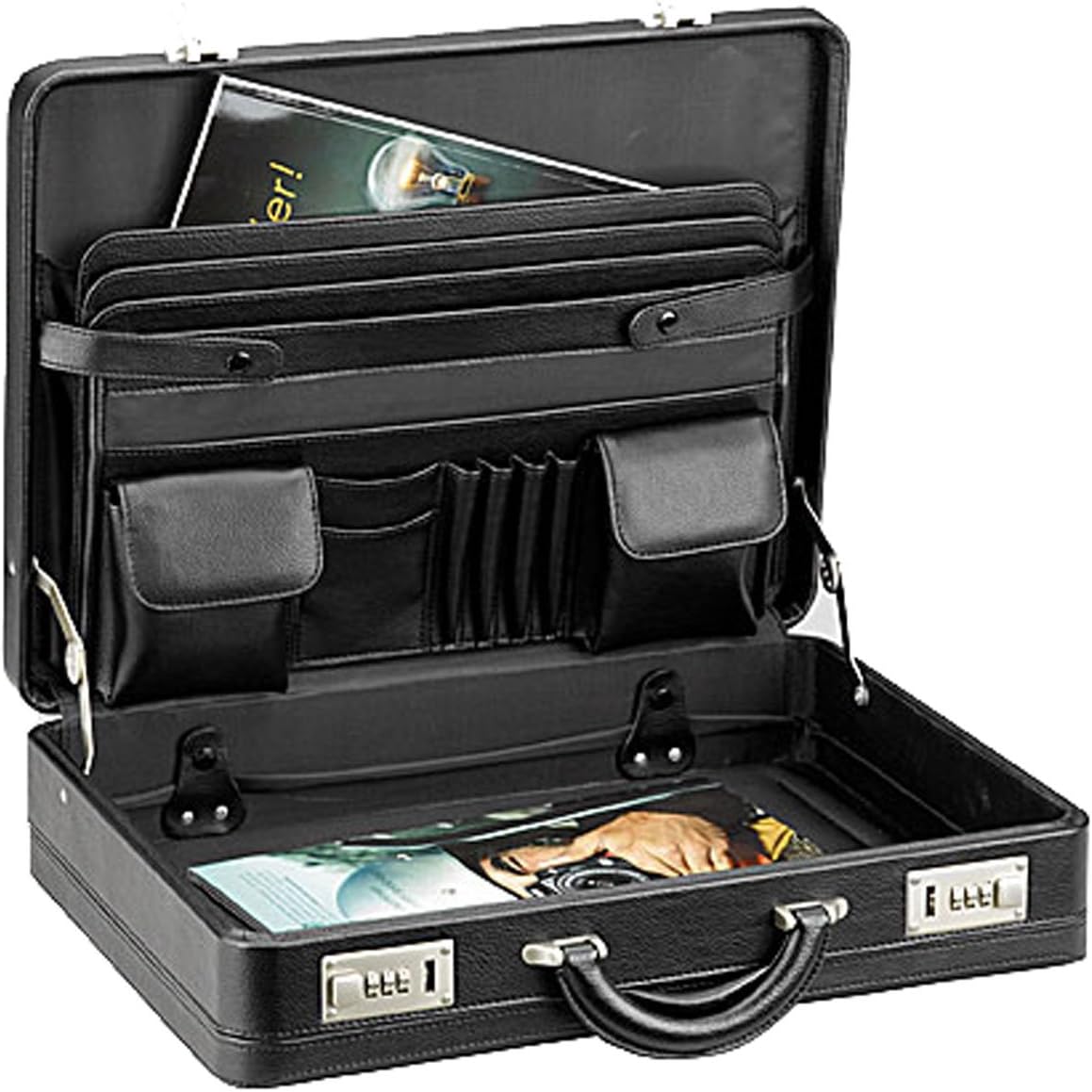 Dokumentenkoffer Aktenkoffer Kunstleder Koffer Schwarz 46 cm Bowatex ...