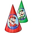 Amazon.com: Vibrant Red & Green Super Mario Brothers Paper Cone Hats ...