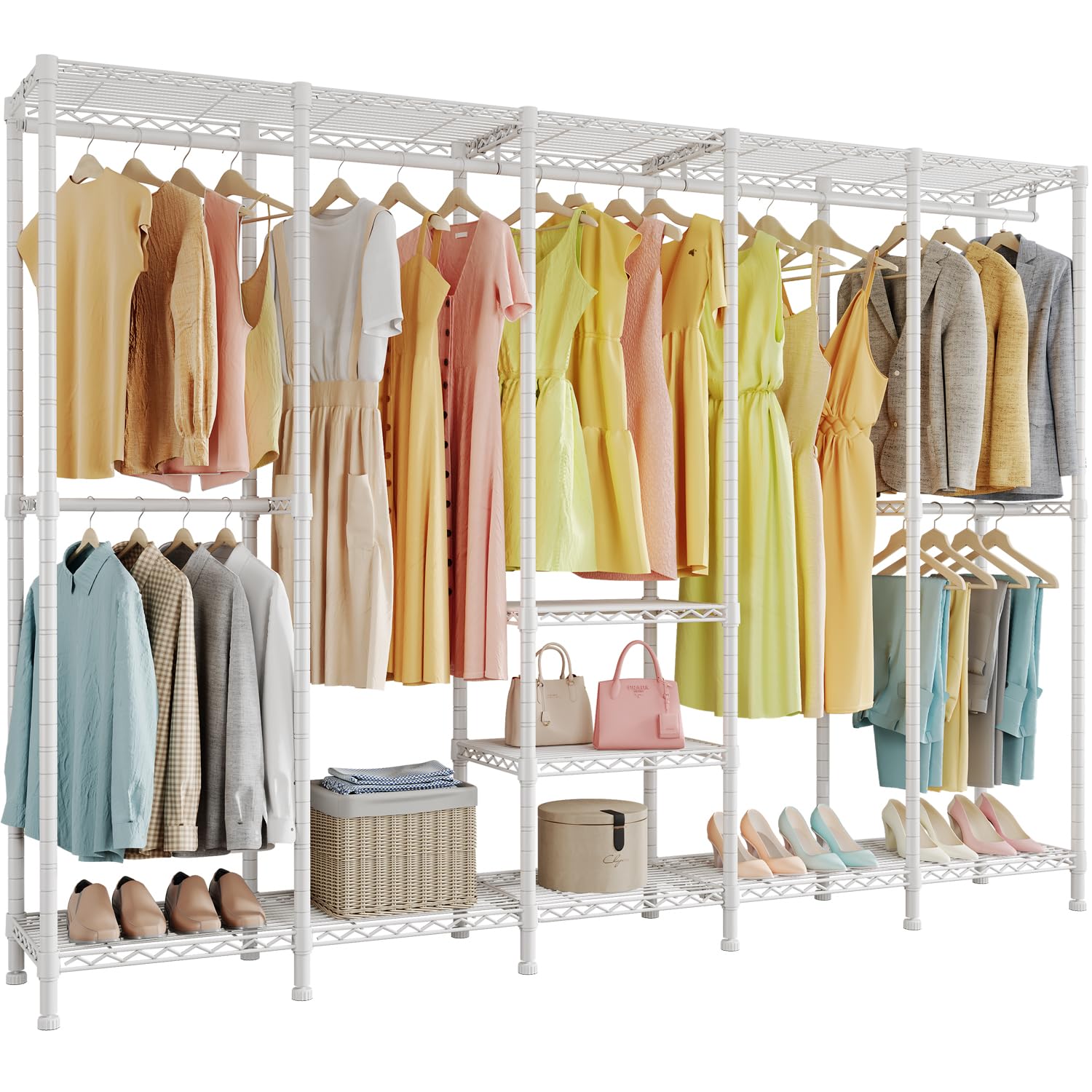 Higeego H5 Extra Large Heavy Duty Clothes Rack, Wire Garment Rack,Large ...