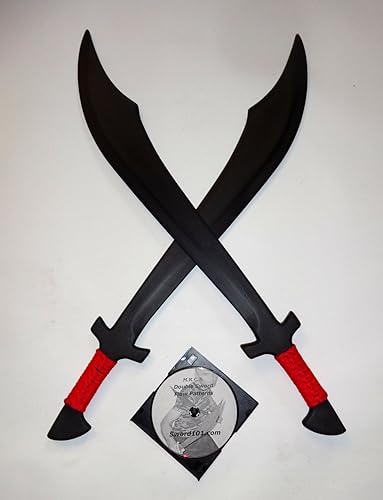 2 Black Scimitar Swords Martial Arts Practice FMA Pair Training Dual ...