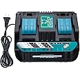 Amazon.com: 18V DC18RD Dual Ports Battery Charger for Makita 14.4V-18V LXT Lithium-Ion Battery ...