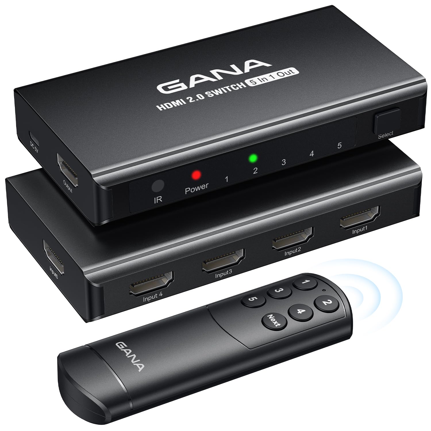 Mua HDMI Switch 5 in 1 Out 4K@60Hz, GANA HDMI Splitter Switcher with ...
