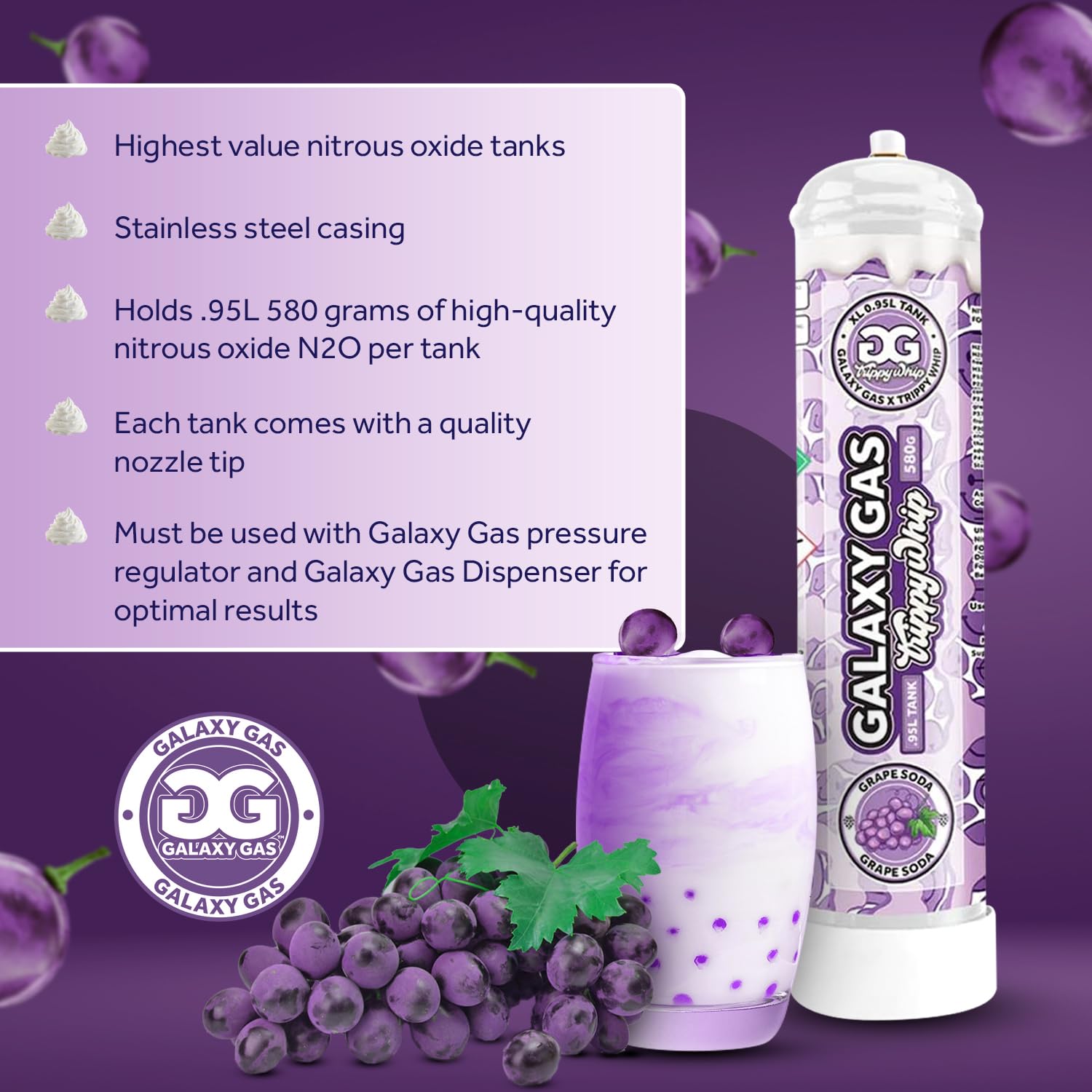 Mua Galaxy Gas Grape Soda Flavor Whipped Cream Dispenser Cartridge Tank ...