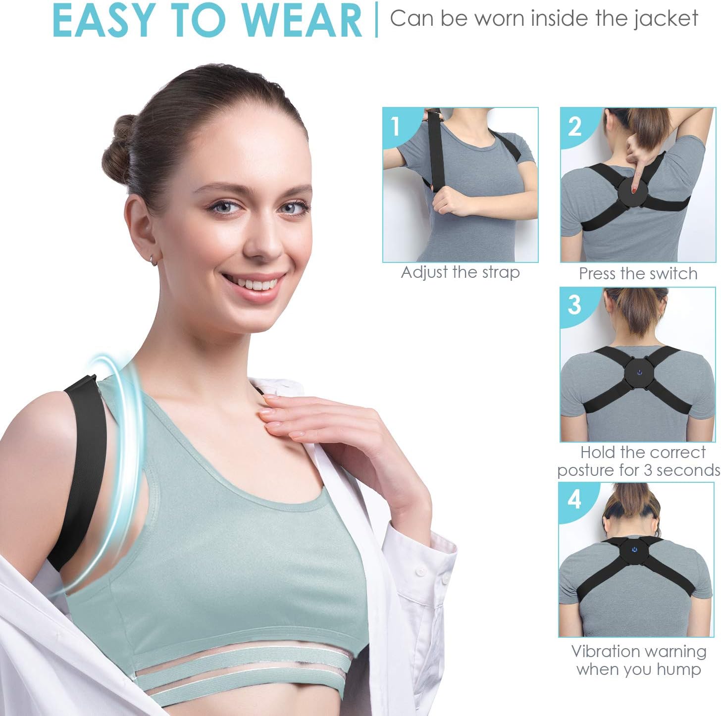 Posture Corrector for Wemen/Men/Kids, Back Brace Posture Corrector with ...