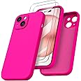 Amazon.com: ORNARTO for iPhone 15 Case 6.1 inch, Shockproof Liquid Silicone Cover with Screen ...