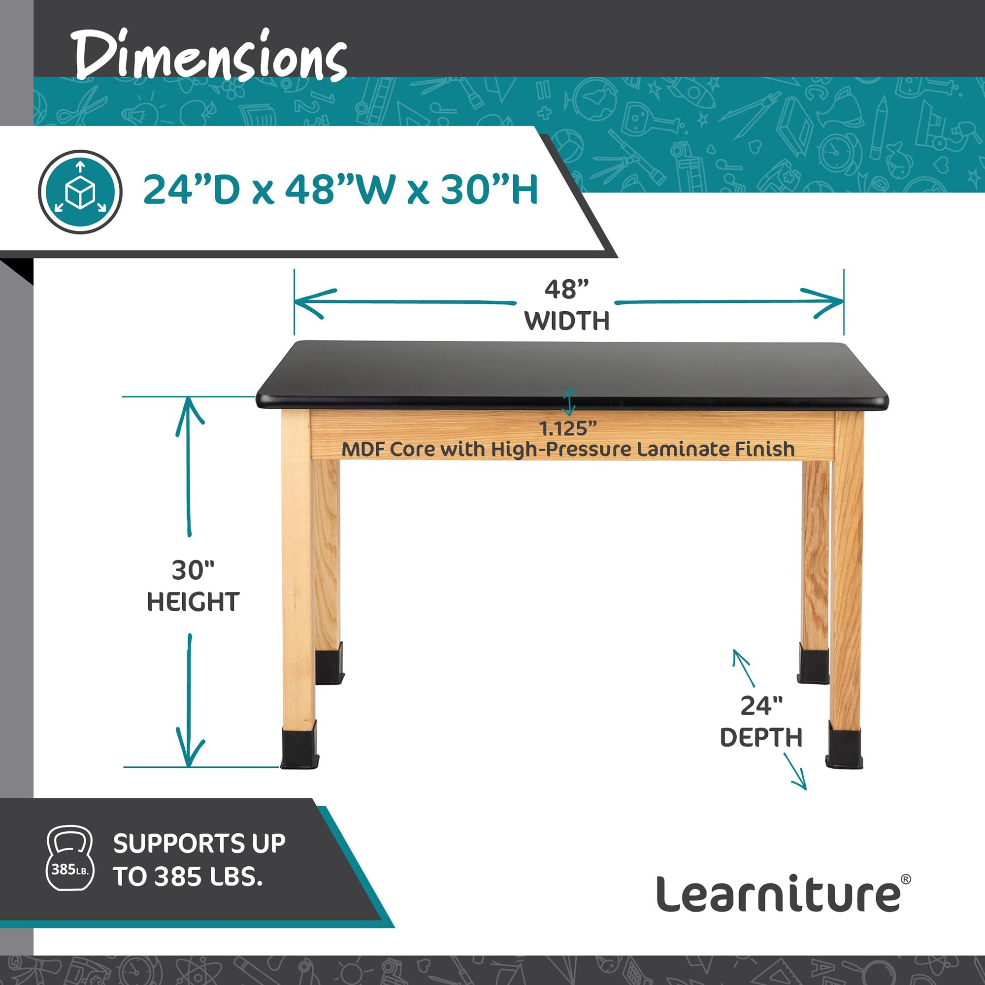 Learniture Heavy-Duty School Science Lab Table With High-Pressure ...