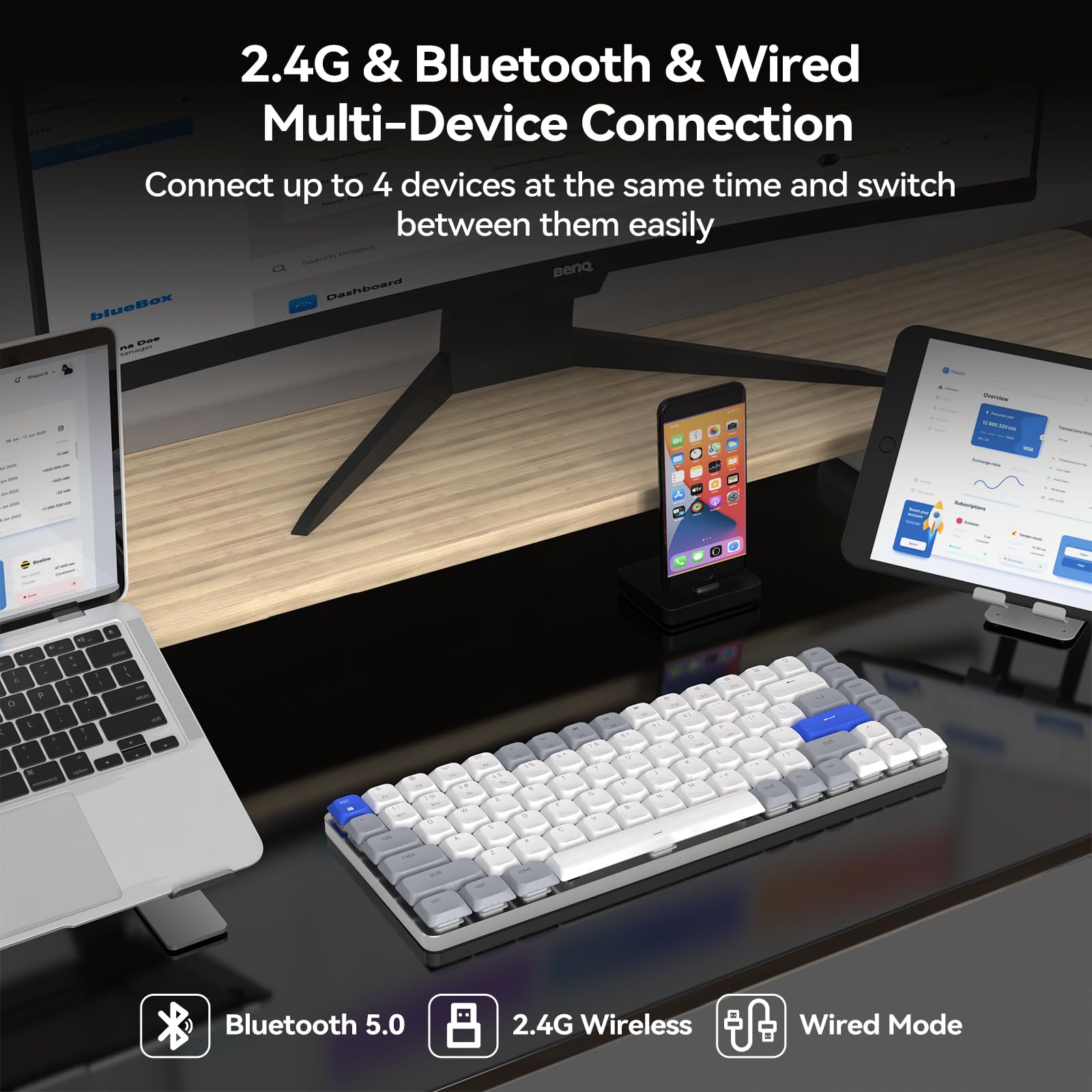 Mua AUSDOM 75% Mechanical Keyboard, 84 Keys Compact Low Profile ...