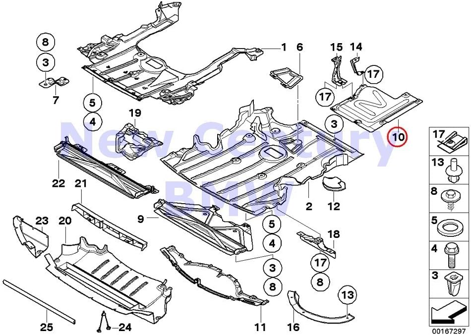 Amazon.com: BMW Genuine Mounting Parts Engine Compartment Center Front ...