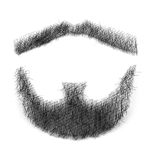 ExGizmo Human Hair Full Realistic Hand Tied Lace Fake Mustache Goatee ...