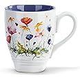 Amazon.com | Demdaco Wildflowers Watercolor Purple 16 ounce Ceramic ...
