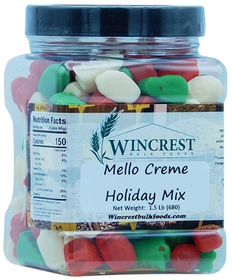 Amazon.com : Holiday Christmas Mello Creme Candy Mix - 1.5 Lb Tub ...