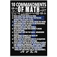 Amazon.com: Ydqkxm Posters for Boys Room The Ten Commandments of Math ...
